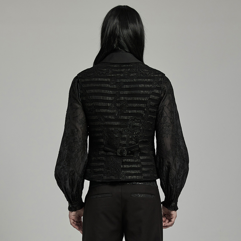 Punk Rave Striped Texture Classic Slim Fitting Striped Jacquard Goth ...