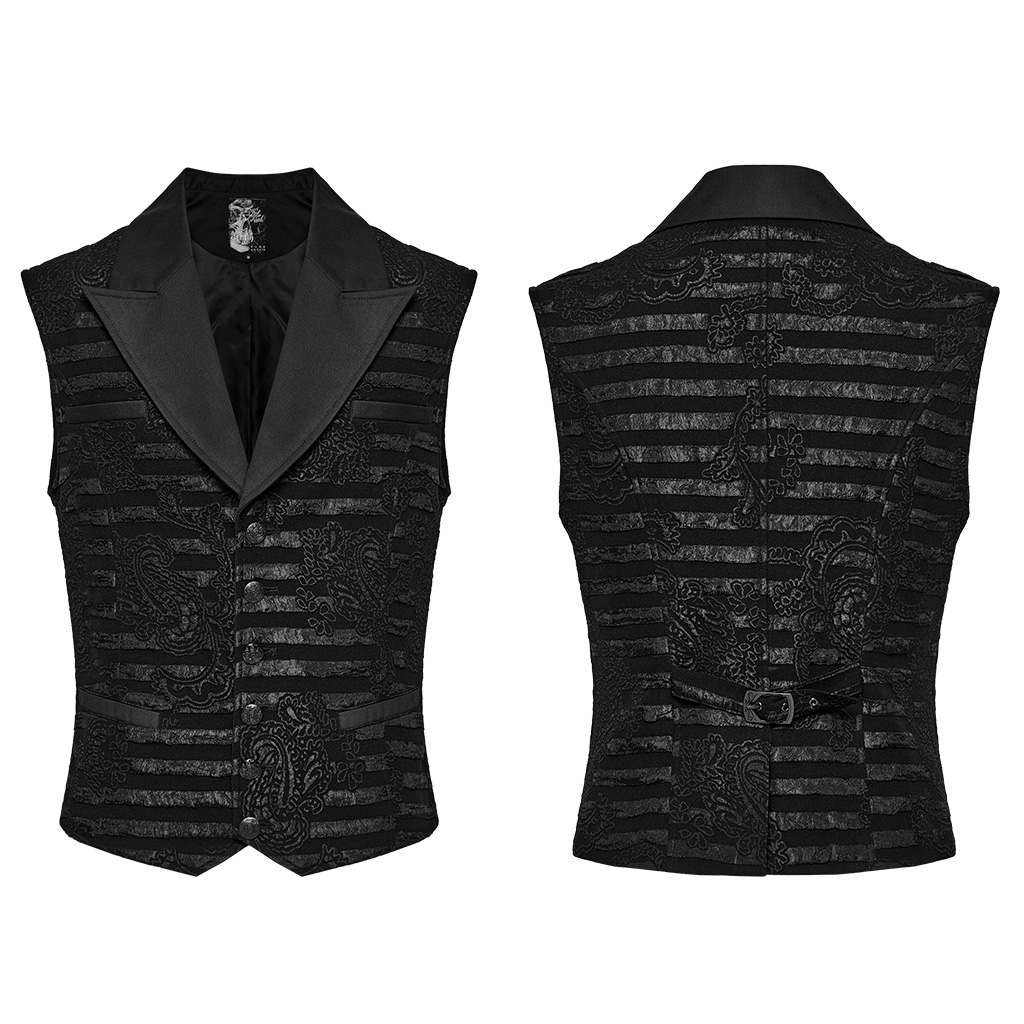 Punk Rave Striped Texture Classic Slim Fitting Striped Jacquard Goth ...