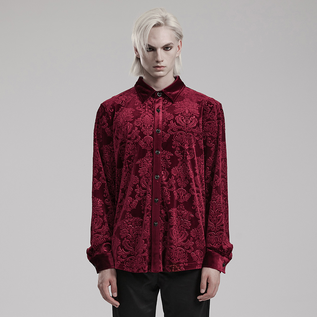 Punk Rave Eye-Catching Gorgeous Patterns And Texture Goth Man Shirt