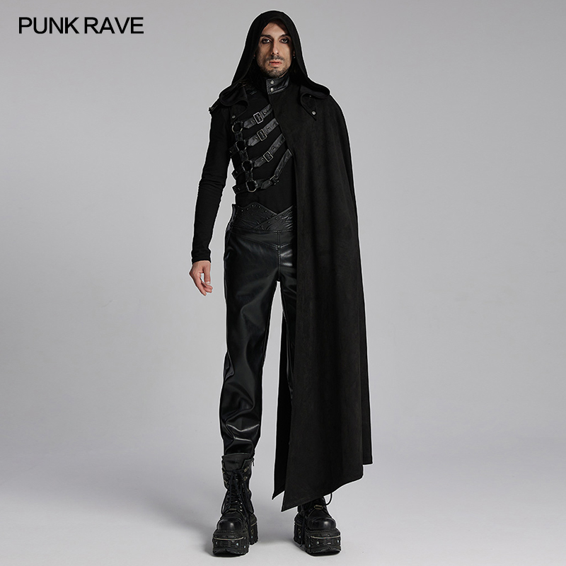 Asymmetric And Detachable Hood Design Punk Asymmetric Detachable Cloak