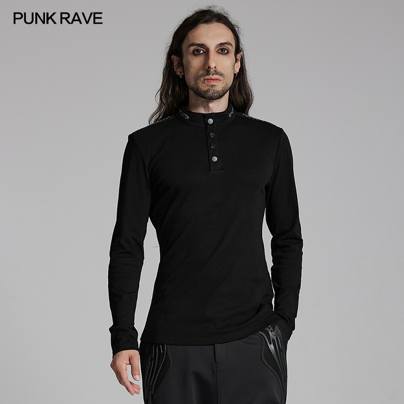 Punk Rave Simple And Fitting Design Stylish Stand Up Collar Punk ...