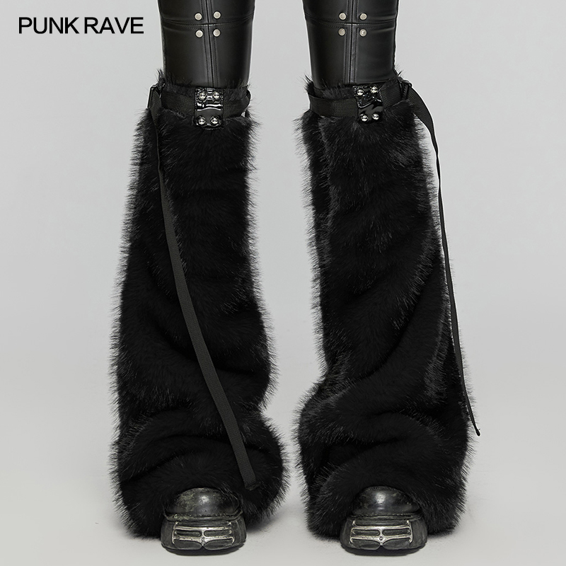 Punk Rave Shiny Patent Leather And Semi-Circular Rivets Punk Handsome ...