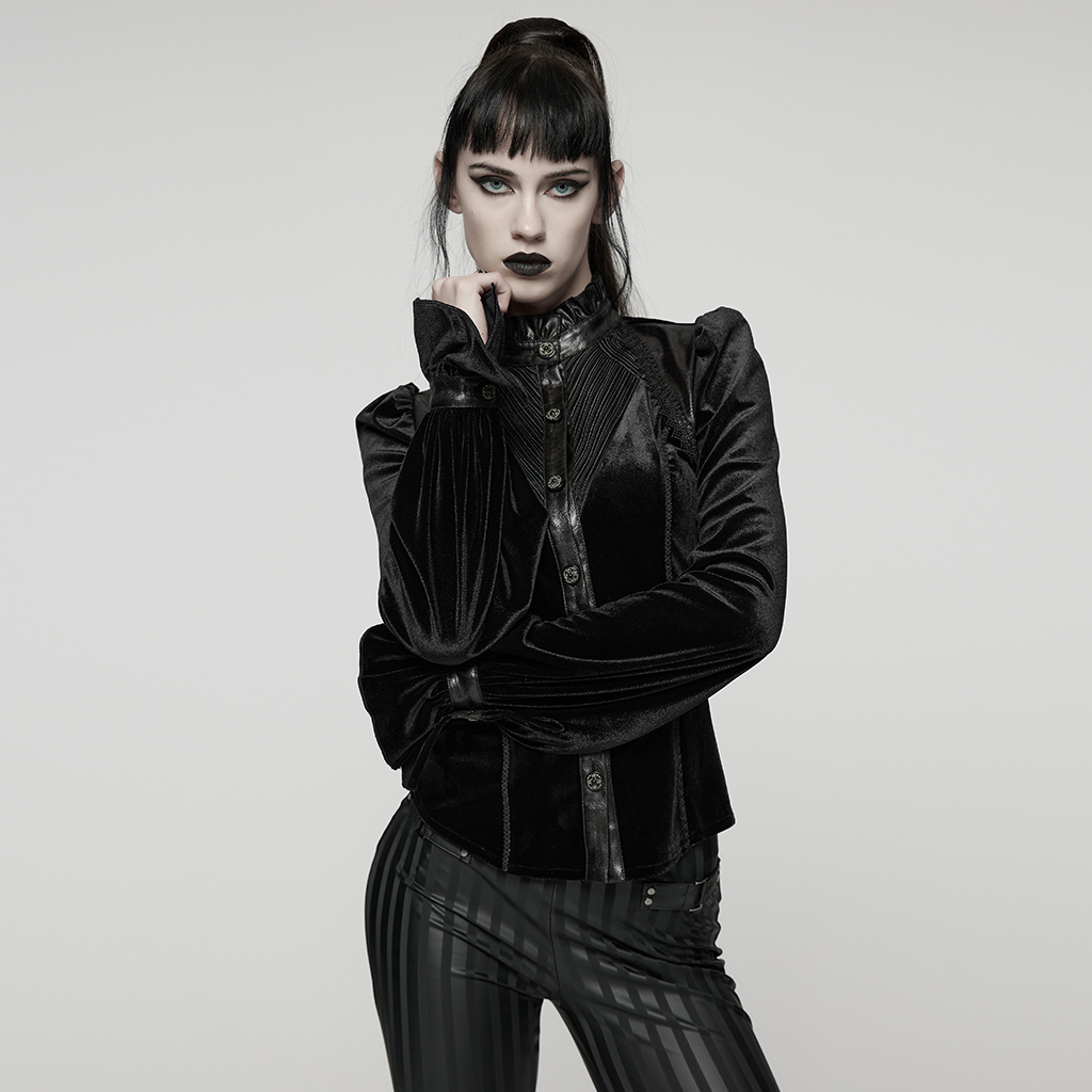 Punk Rave Stretch Velvet And Leather-Like Texture Fabric Goth Gorgeous ...