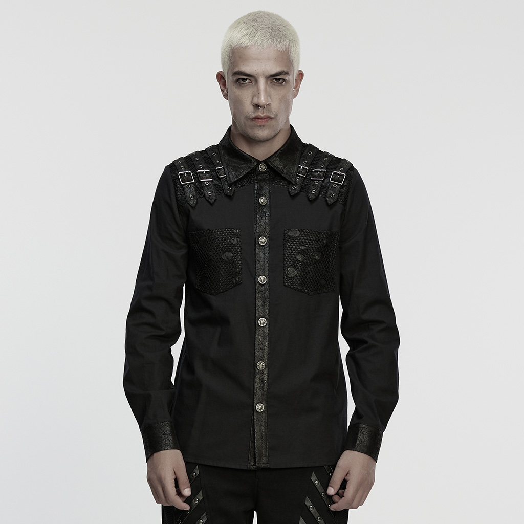Punk Rave Eye-Catching Irregular Tattered Mesh Punk Street Rock Shirt
